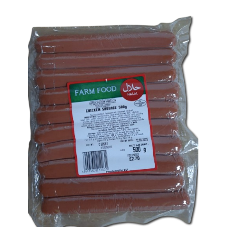 4081 SOKOLOW HALAL CHICKEN HOT-DOG SAUSAGE 500G